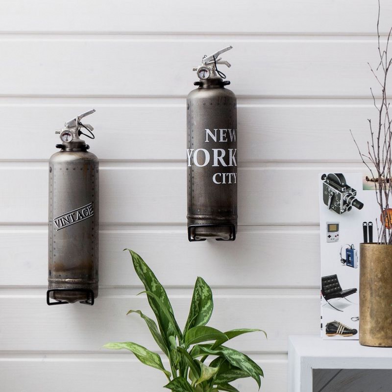 Extincteur design métal NY City brut - FIRE DESIGN
