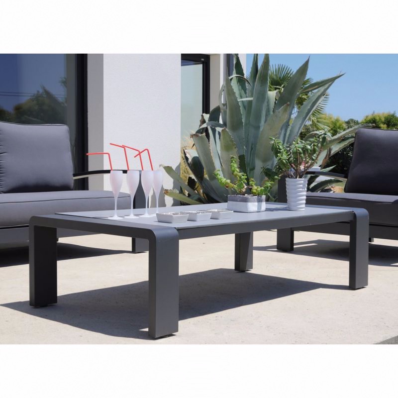 Table basse Cordouan, plateau Trespa graphite/gris - Océo